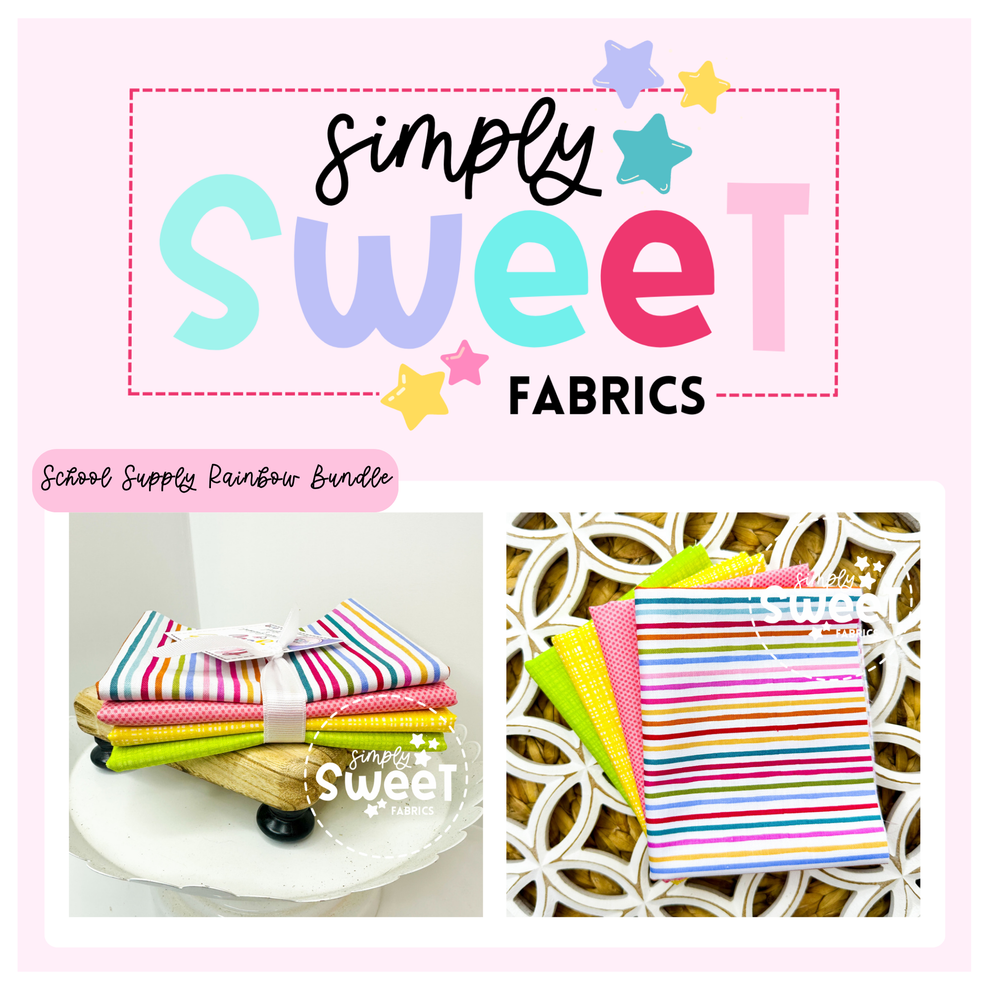 School Supply Rainbow | Quarter Yard Pre-Cut Bundle – SIMPLY SWEET FABRICS